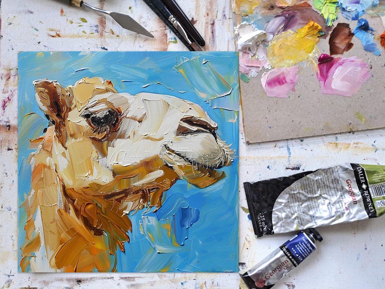 Camel Painting Animals Portrait Original Fine Art Camel Artwork Office ...