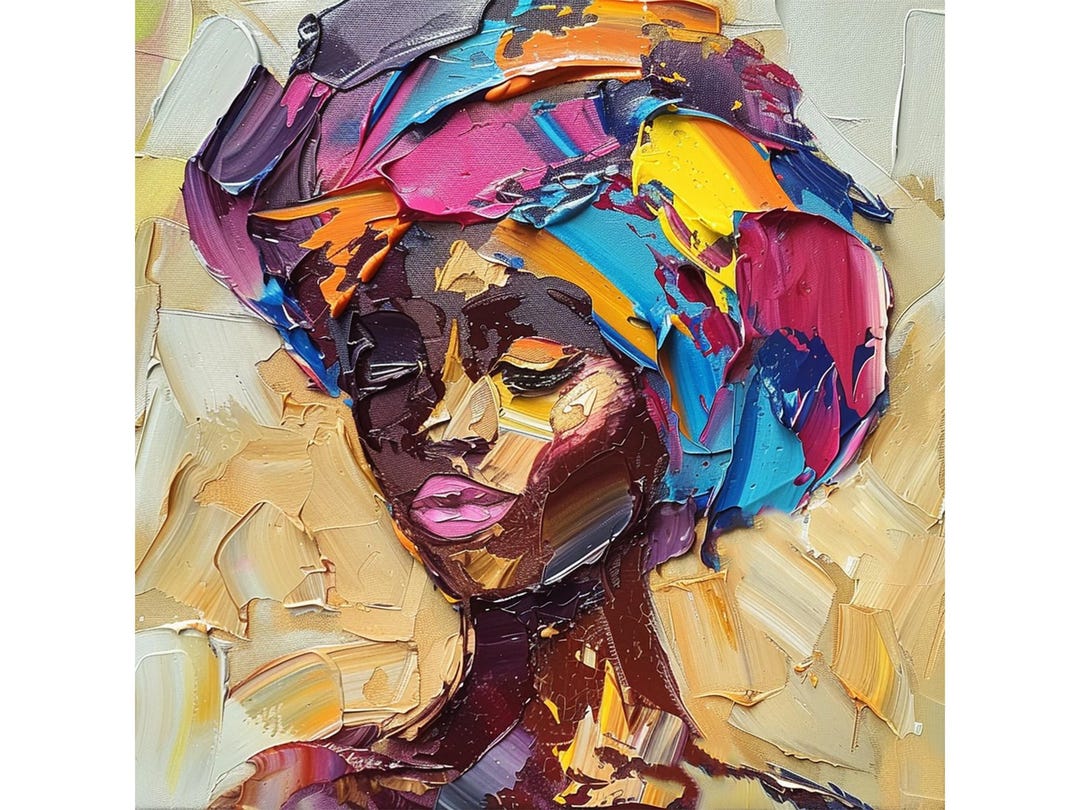 African Queen Portrait: Original Impasto Oil Painting on Canvas - Etsy
