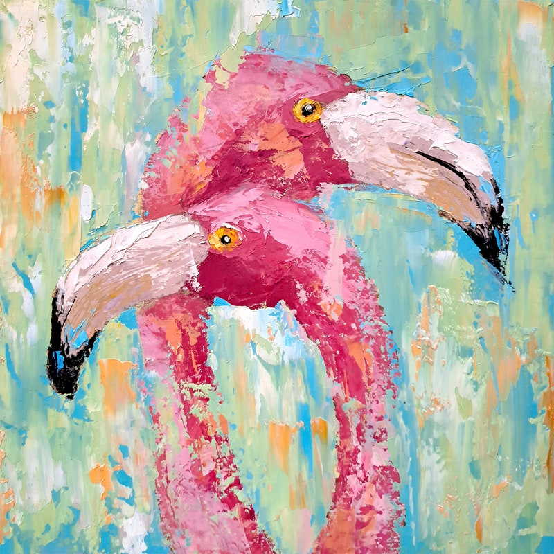 Flamingo Painting - Etsy