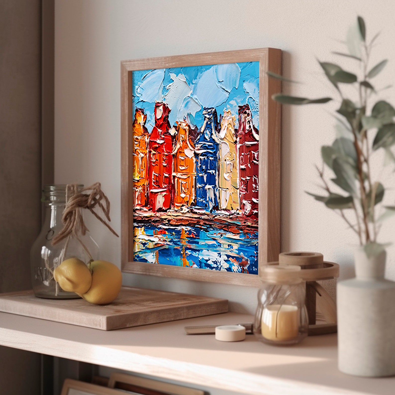 Amsterdam Painting Netherlands Original Art Spring Cityscapes Impasto ...