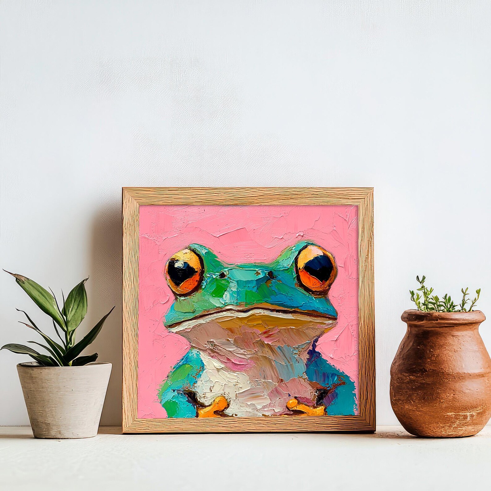 Tree Frog Portrait Canvas Art Frog Original Canvas Fine Art Animals ...