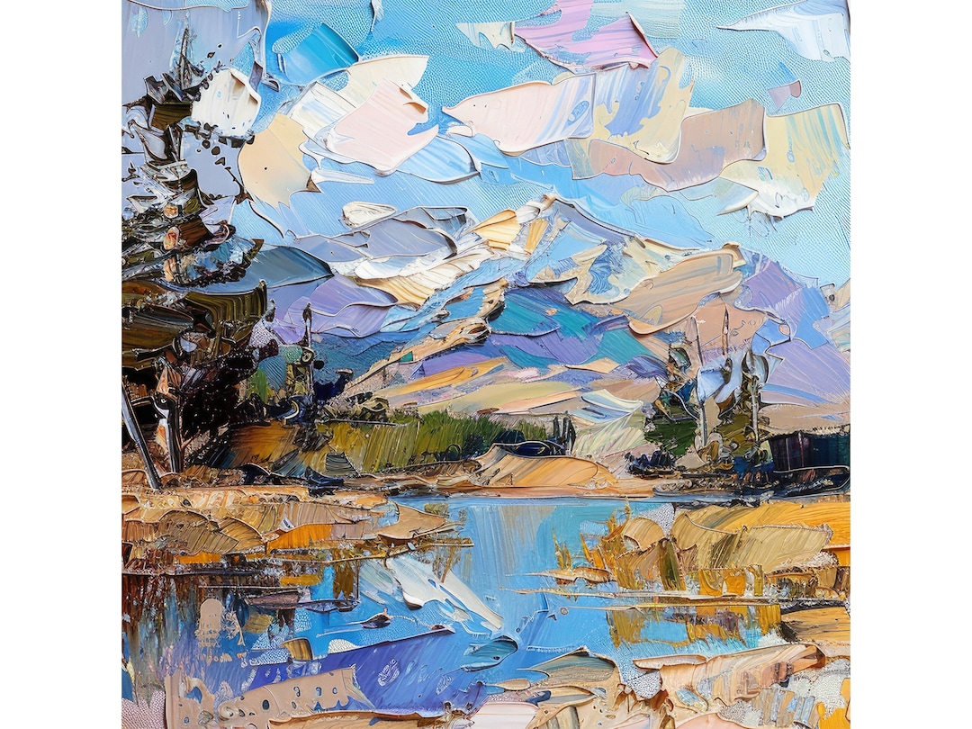 Colorado Mountains Painting Rocky Mountains Original Art Landscape ...