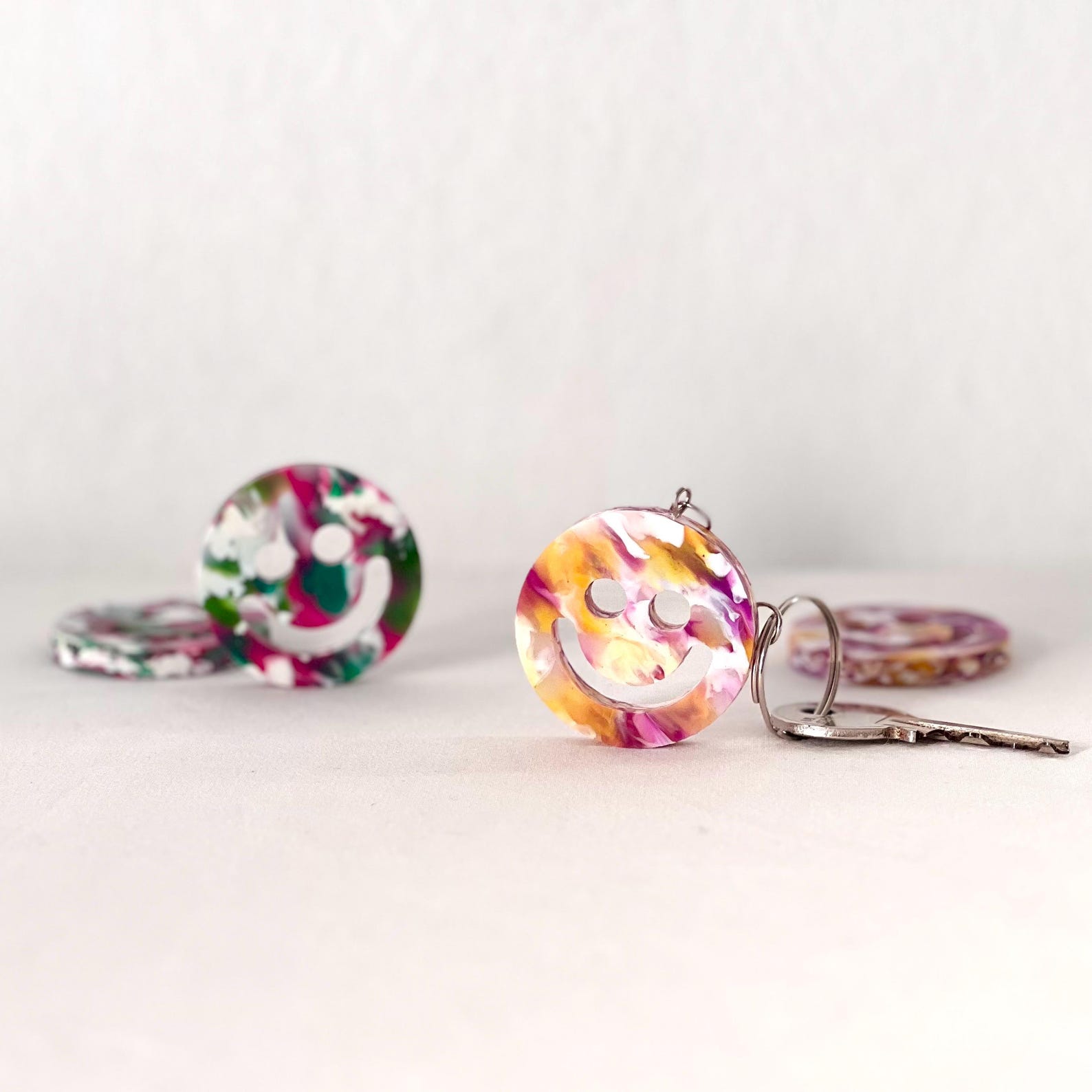 Eco-friendly Keychain SMILE Made of Recycled Plastic | Handmade of ...