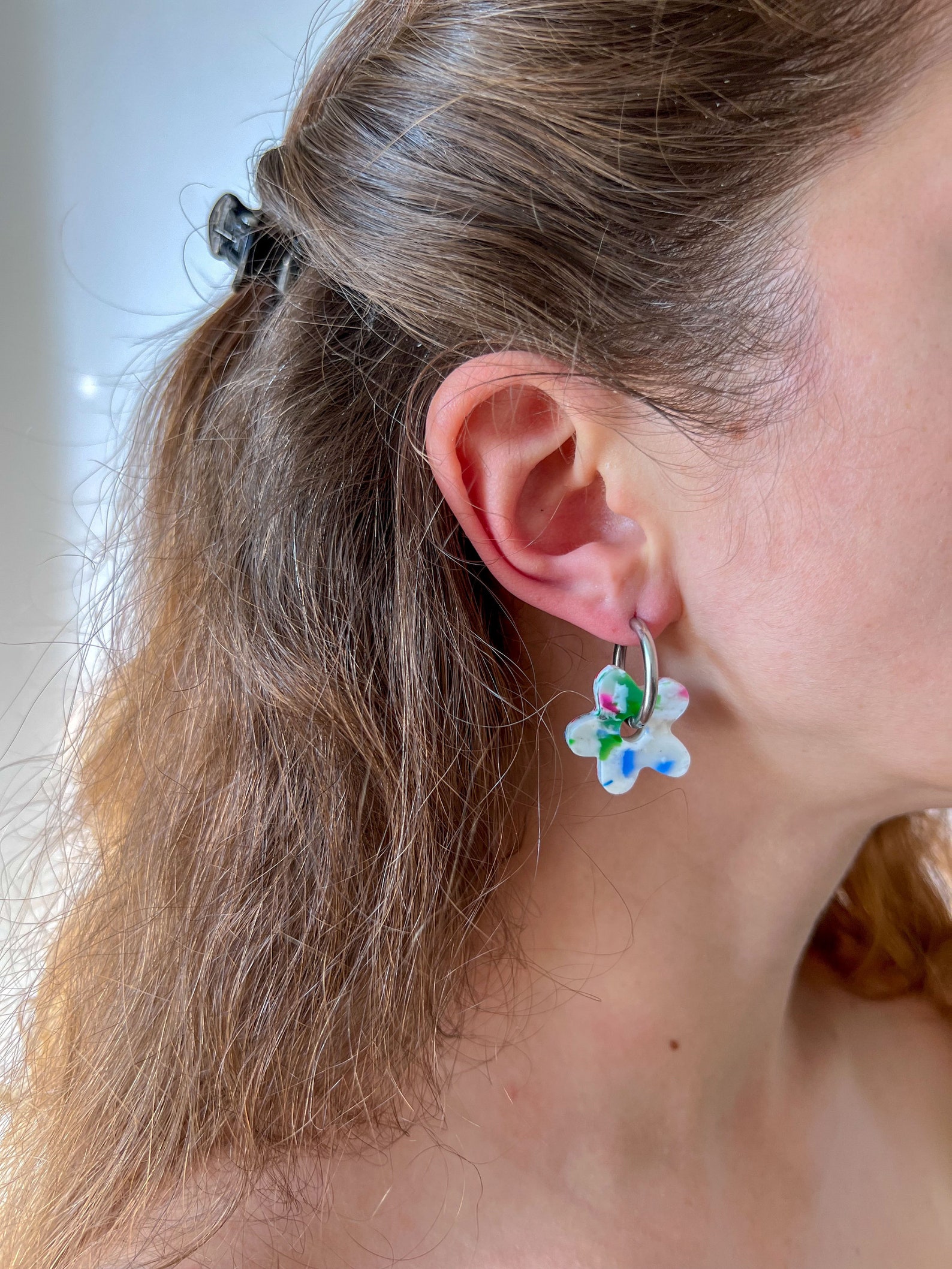 Handmade Earrings From Recycled Plastic | Floral Shape | Minimal ...