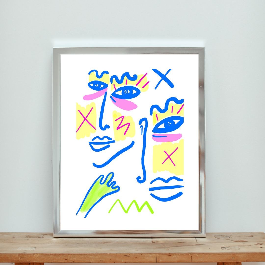 Minimalist, Contemporary Line Art Print, Faces - Etsy