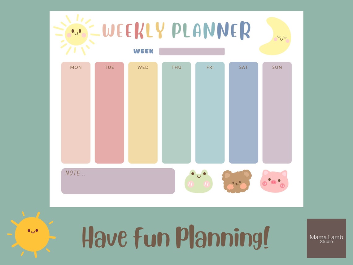 Printable Weekly Planner, Printable Monthly Planner, Printable Calendar ...