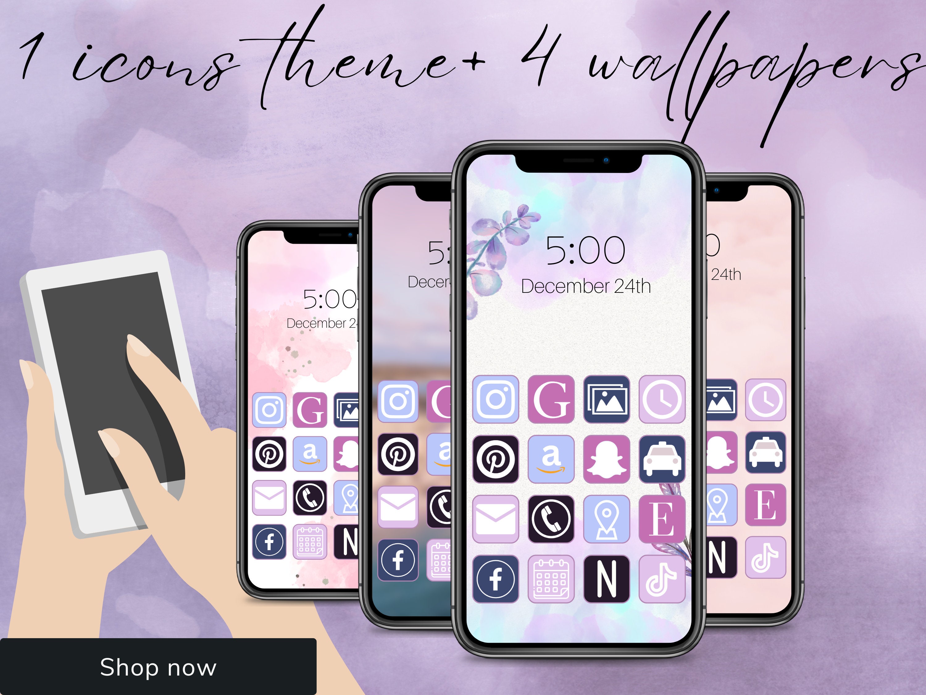 Cute Pastel Phone Icons & Wallpapers Adorable App Signs Vibrant Summer ...