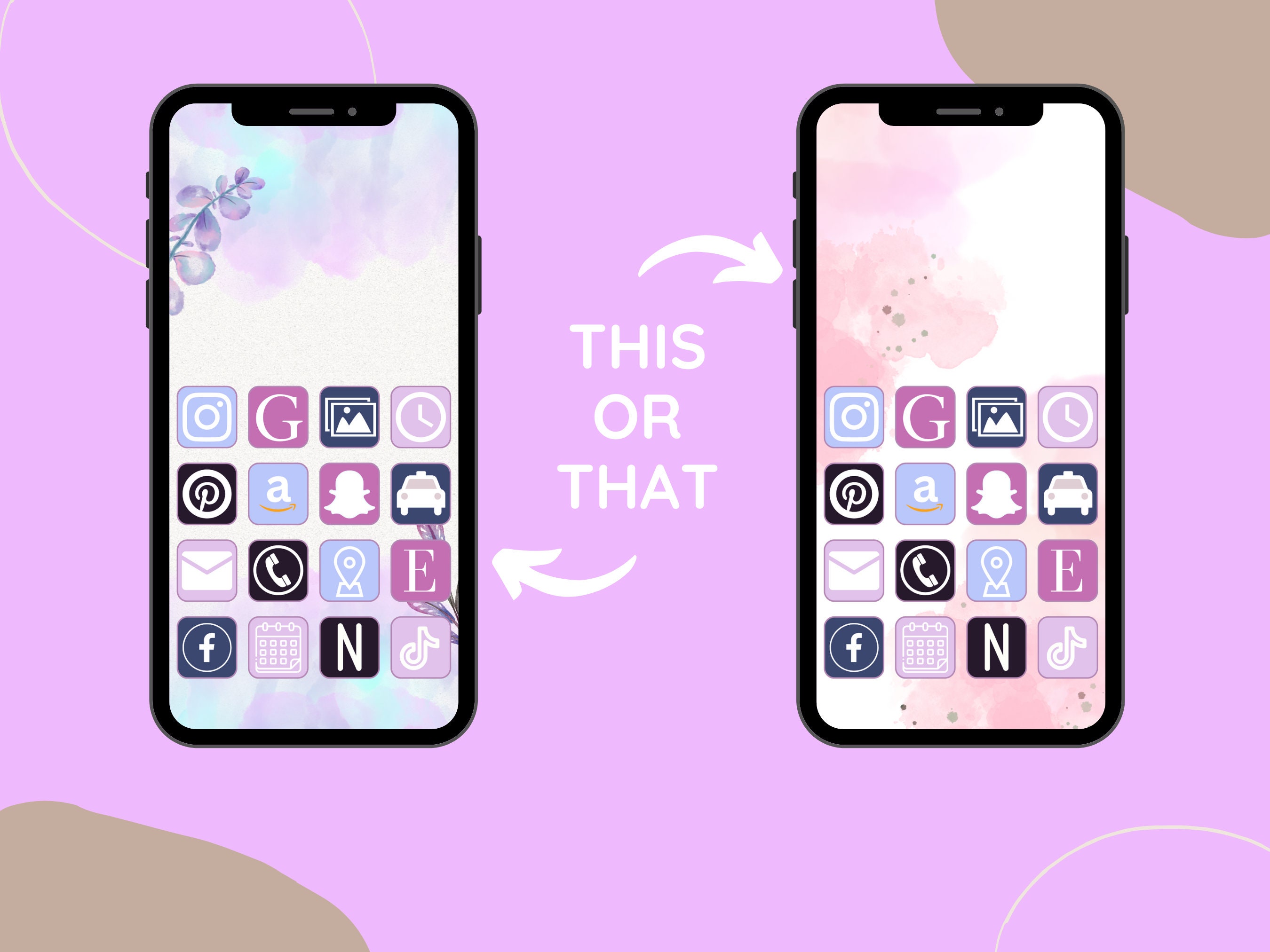 Cute Pastel Phone Icons & Wallpapers Adorable App Signs Vibrant Summer ...