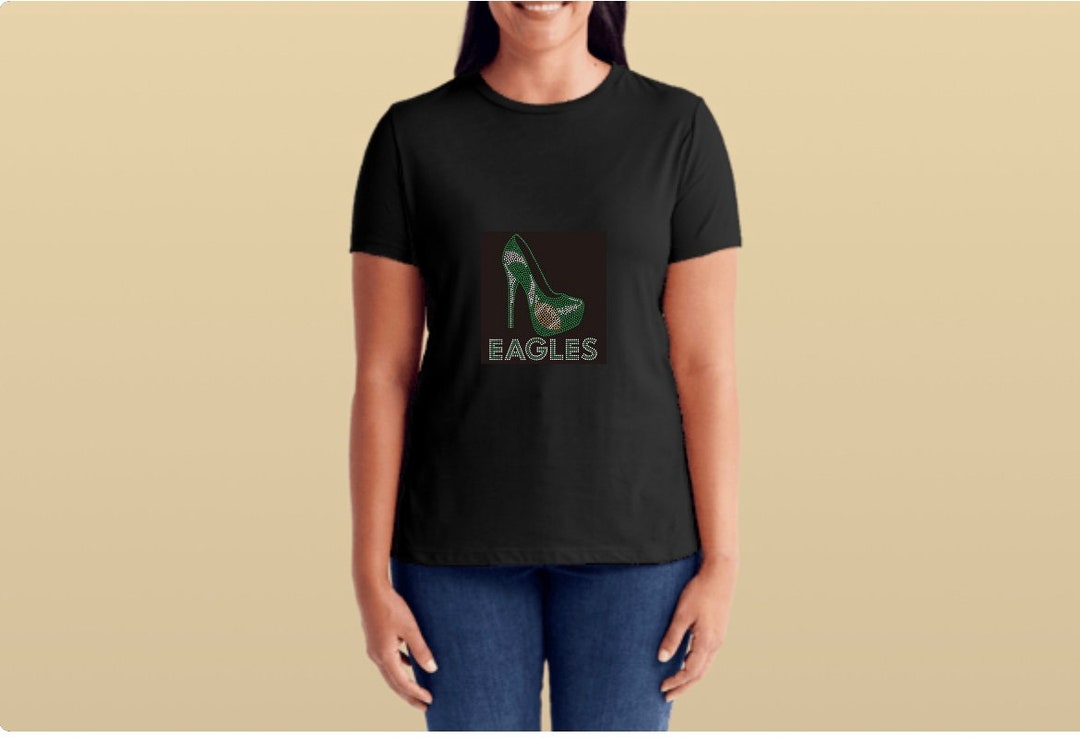 Philadelphia Eagles Women Rhinestone Shirt Relaxed Style| Stilletto Bling - Etsy