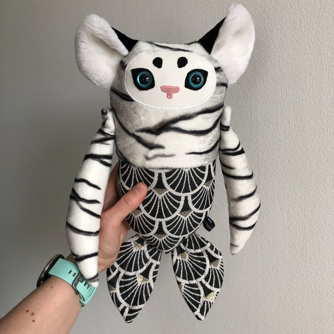 White Tiger Mermaid Handmade Plush Art Doll - Etsy
