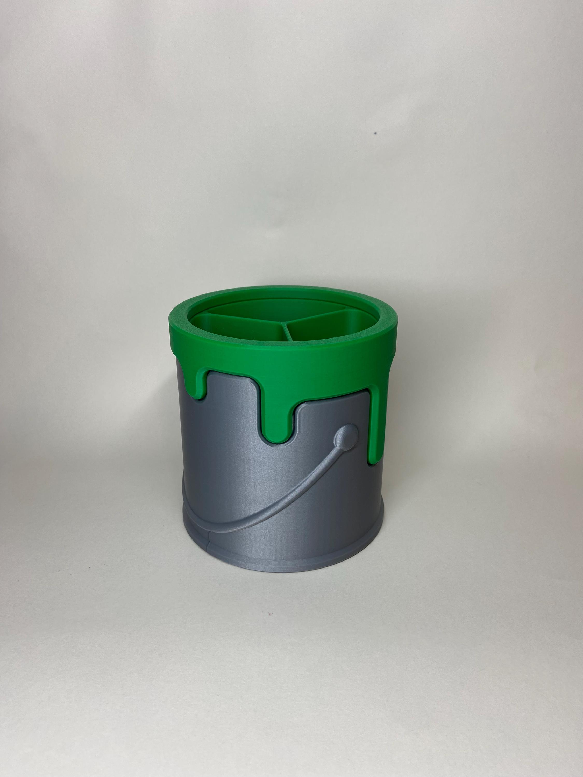 3D Printed Paint Bucket Pencil Holder_drippy Bucket - Etsy