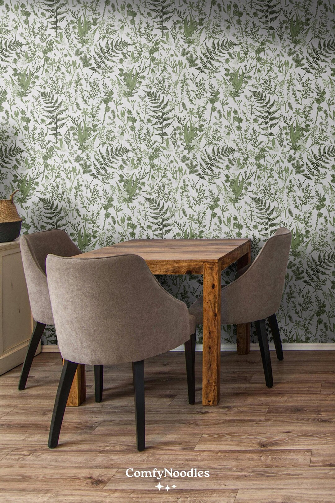 Green Woodland Wallpaper | Vintage Forest Bedroom Bathroom Statement ...