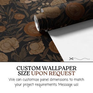 Muted Amber Roses Wallpaper | Dark Vintage Botanical Wildflower Bedroom ...