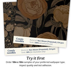 Muted Amber Roses Wallpaper Dark Vintage Botanical Wildflower Bedroom ...