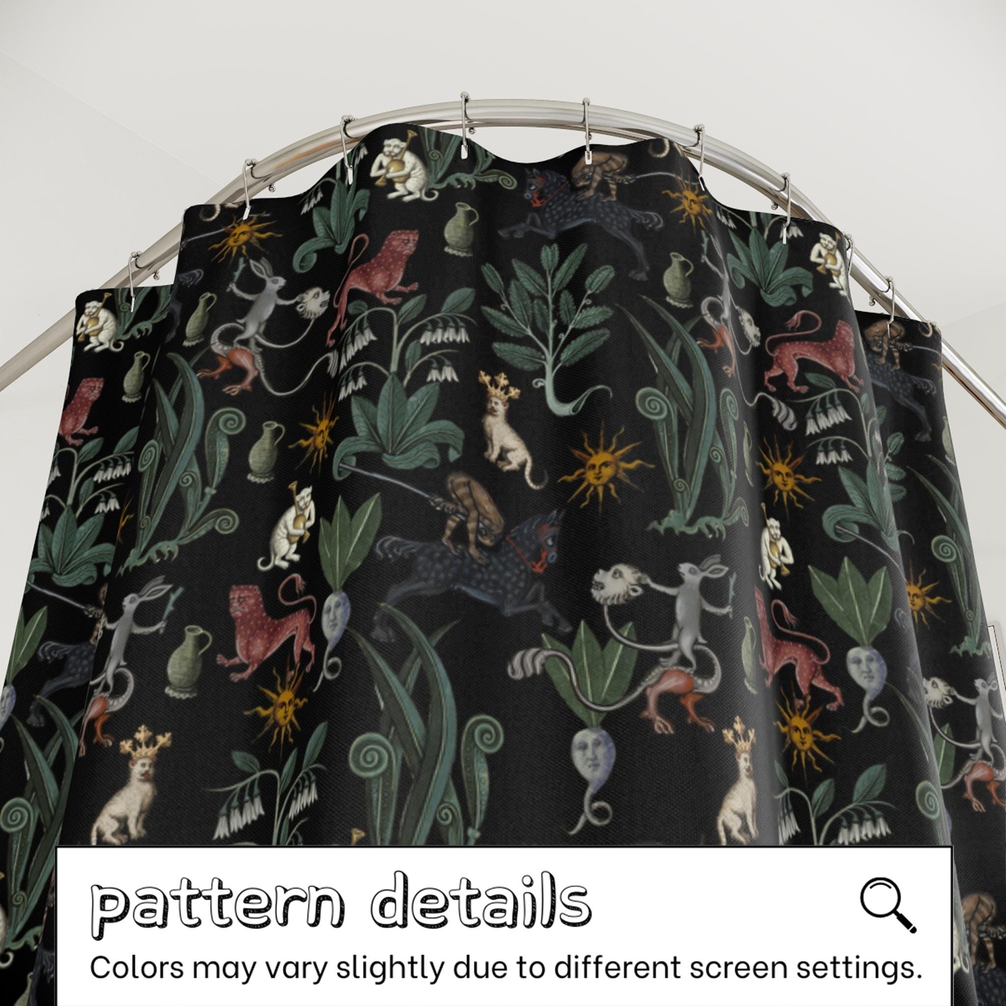 Weird Medieval Shower Curtain | Moody Esoteric Bathroom Decor | Dark ...