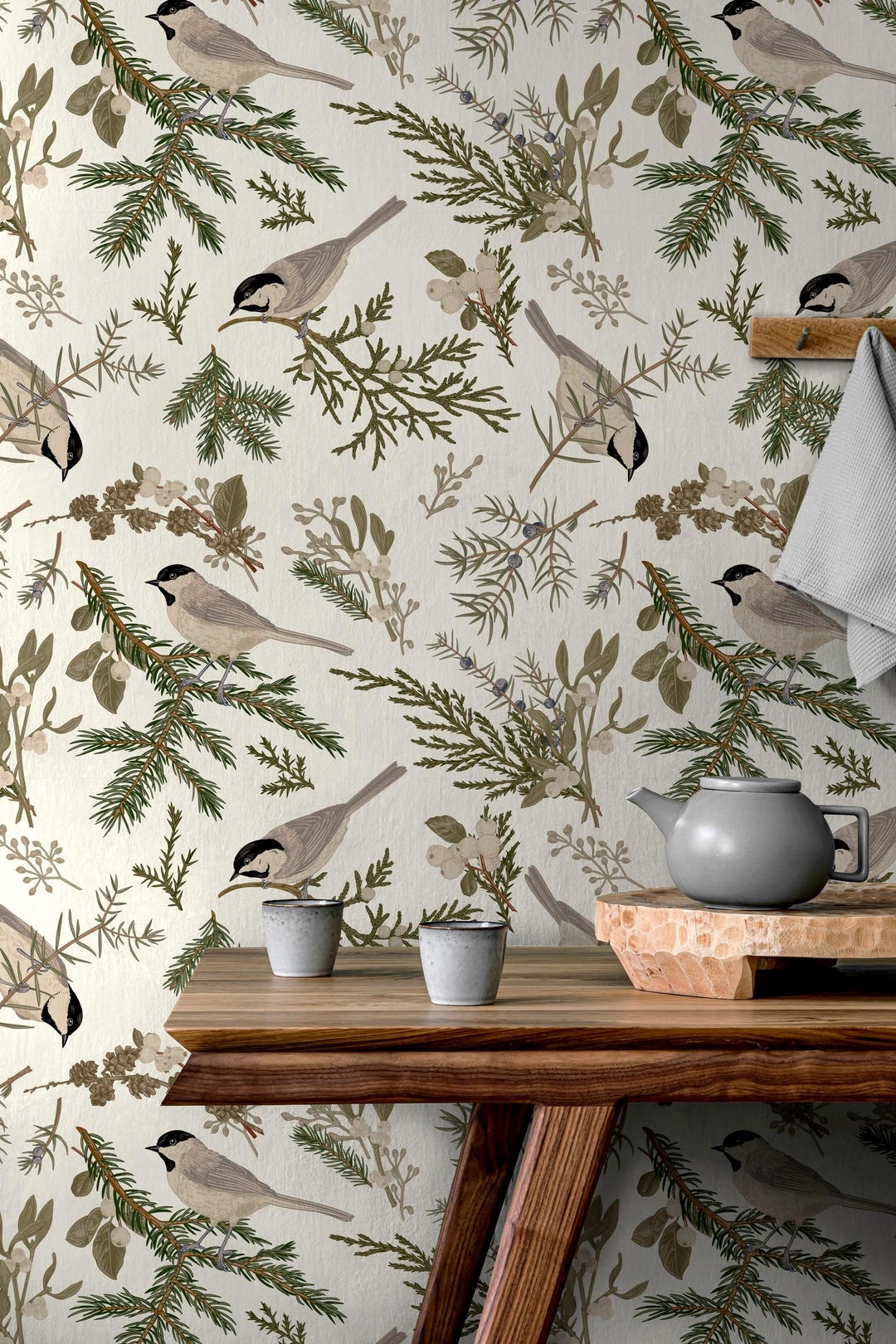 Woodland Birds Wallpaper | Vintage Forest Country Bedroom Bathroom ...