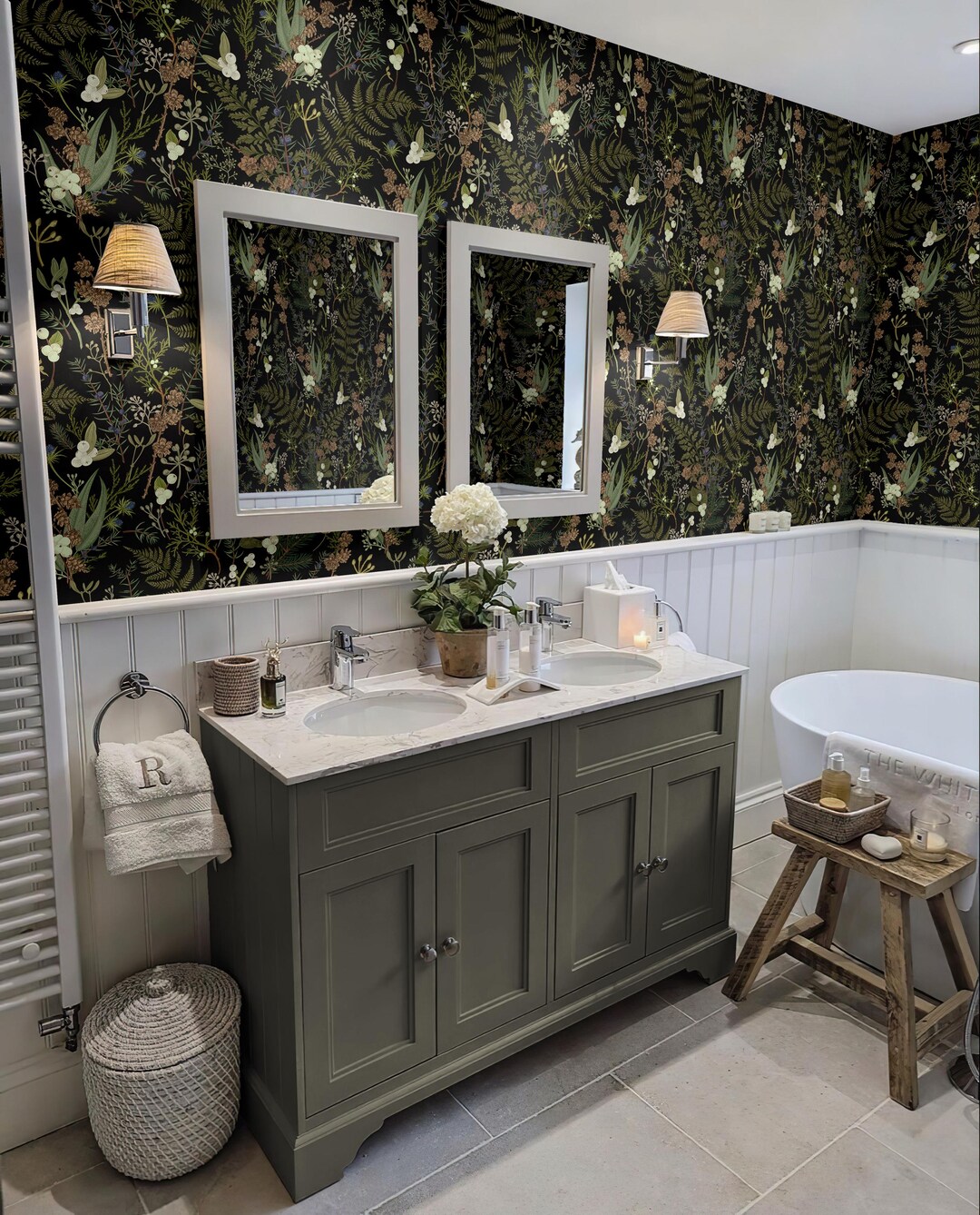 Moody Botanical Wallpaper | Dark Green Forest Statement Wall ...