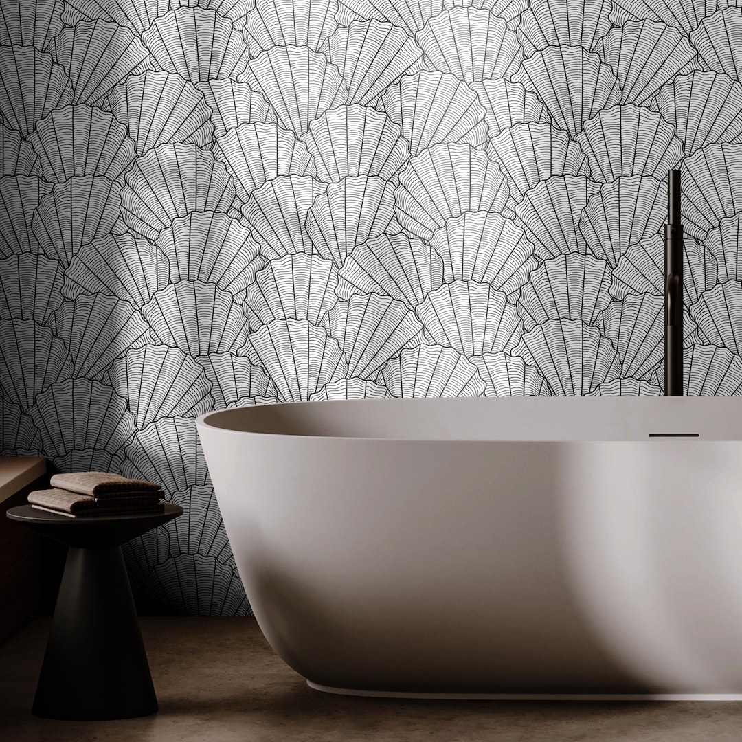 Seashell Wallpaper | Coastal Marine Bedroom Bathroom | Removable, Peel ...