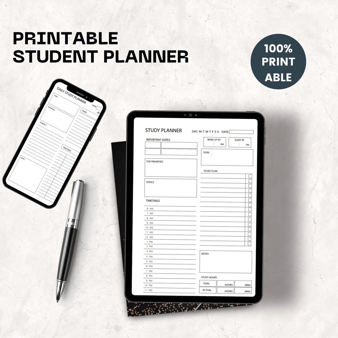 Student Planner Printable, Editable Canva Academic Planner Template ...