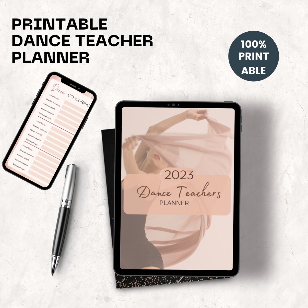 Dance Teacher Planner Printable, Choreography Planning, Dance Studio ...