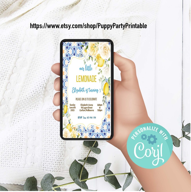 Editable Lemon Birthday Invitation, Template,photo Invitation Template ...