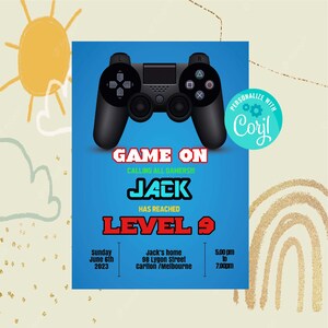 Editable Printable Game Console Birthday Invitation , Controller Game ...
