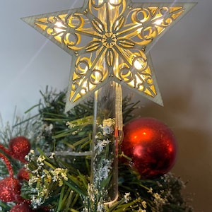 Small Wood Star Tree Topper, Bright Led Star - Etsy