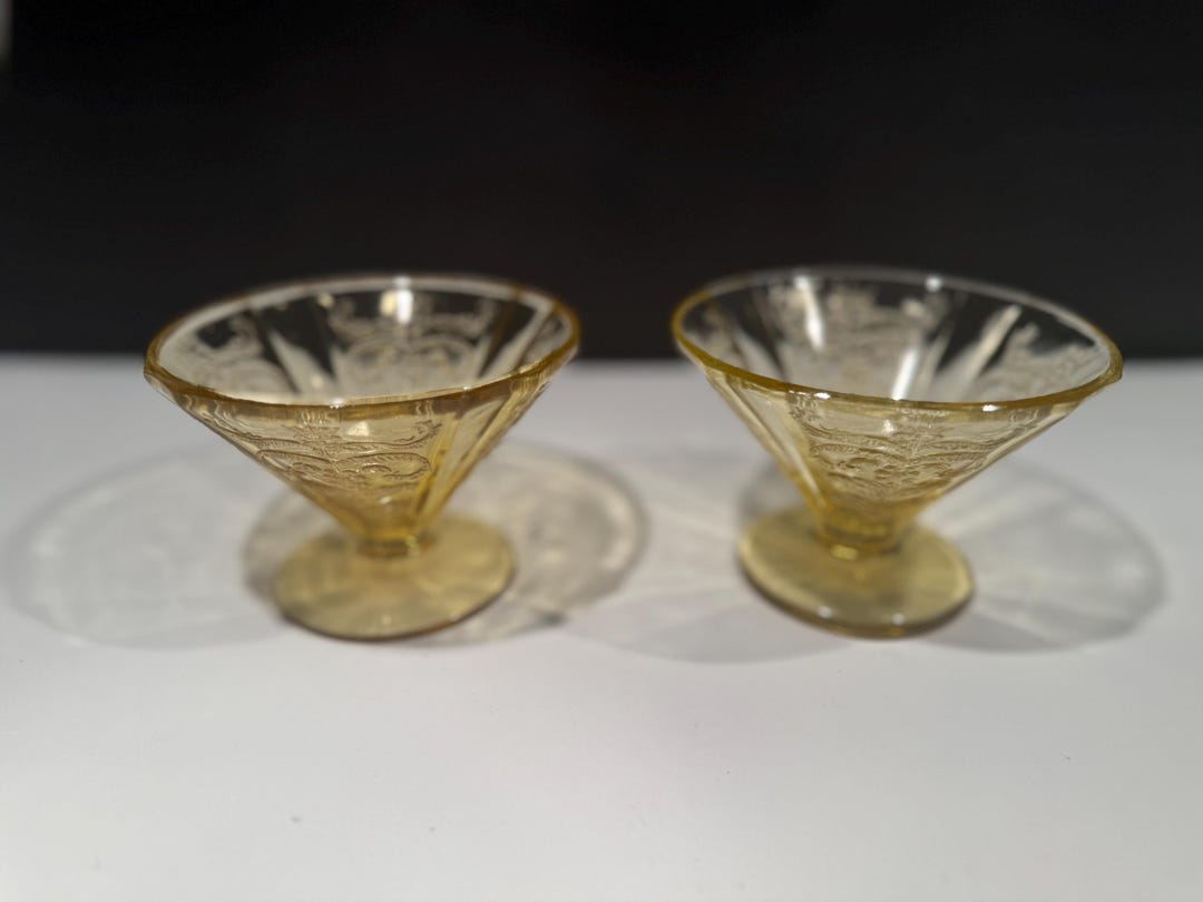 Vintage Federal Glass Madrid Pattern Amber/yellow Depression Glass ...