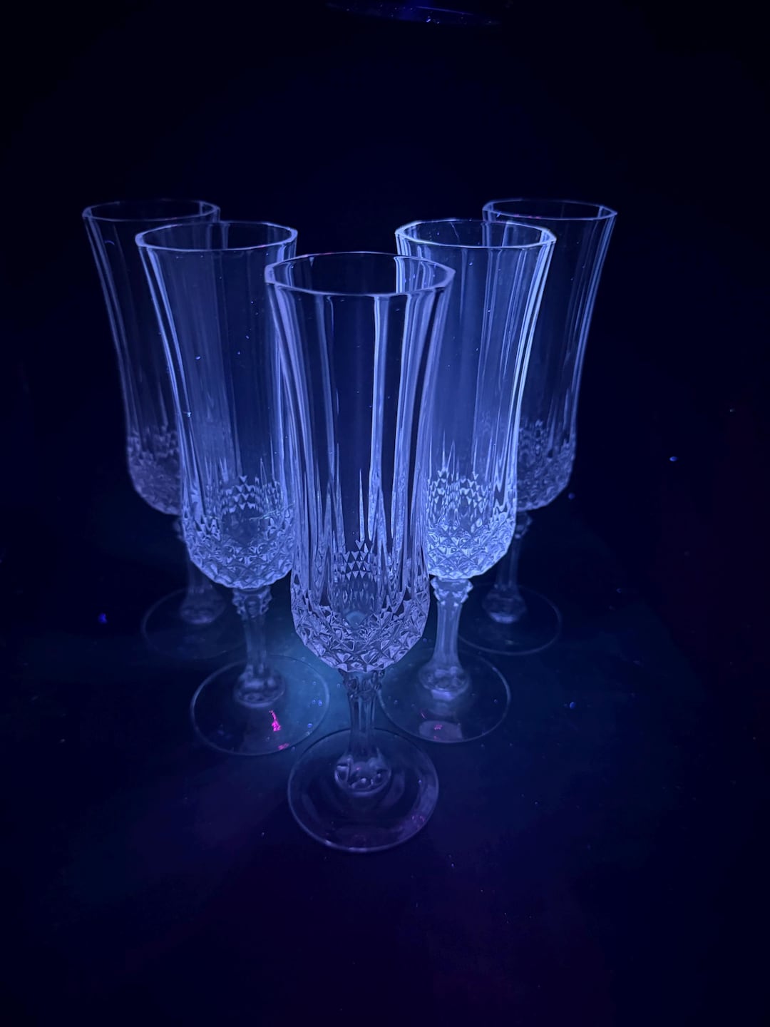 Vintage Cristal D’arques “longchamp” Champagne Flutes – Set of 5 – 8 3/ ...