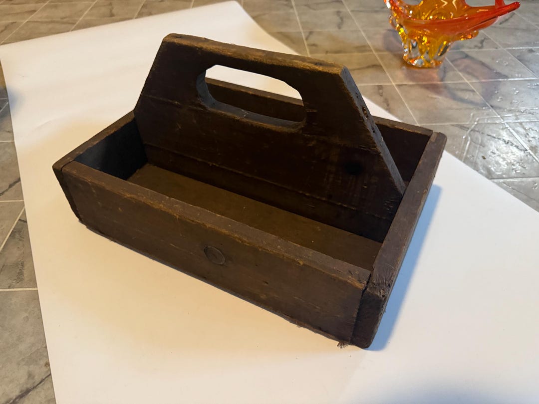 Vintage Wooden Carryall Toolbox – Rustic Primitive Farmhouse Decor – 15 ...