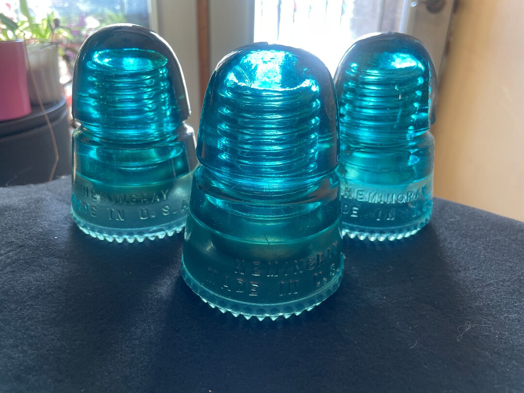 CD 145 Aqua Hemingray #21 Telegraph/telephone Glass Insulator With Drip ...