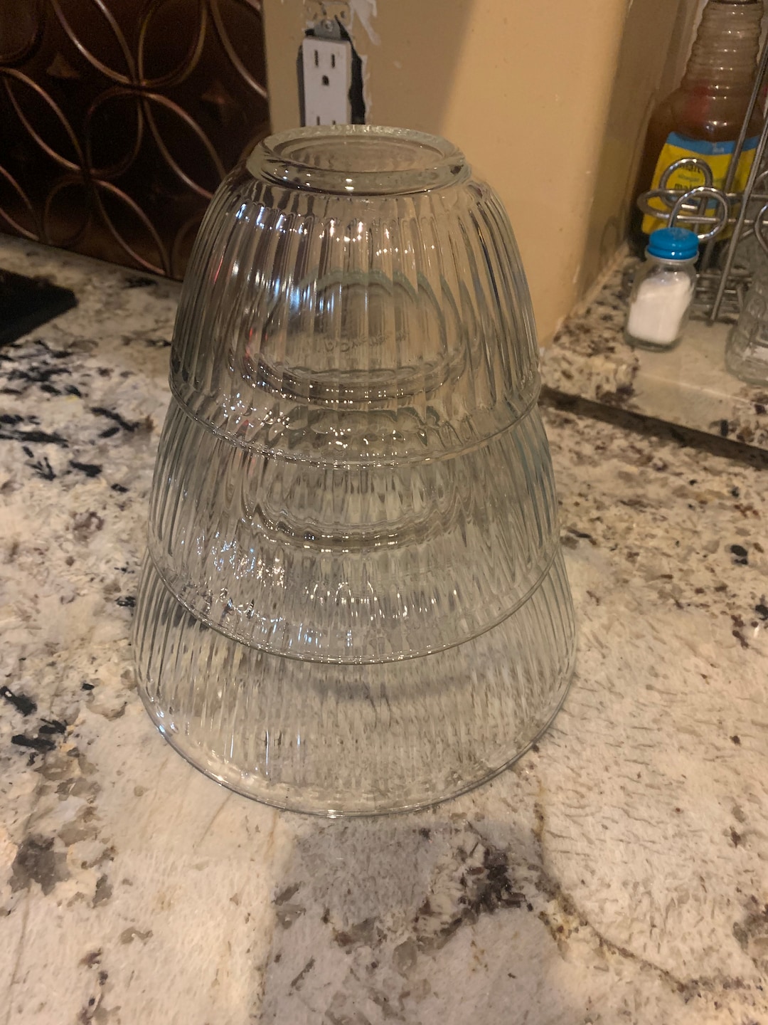 Vintage PYREX Clear Ribbed Mixing Bowls - Etsy