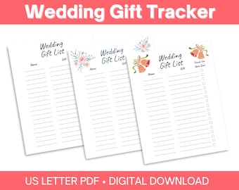 Graduation Gift List Printable With Thank You Note Tracker - Etsy