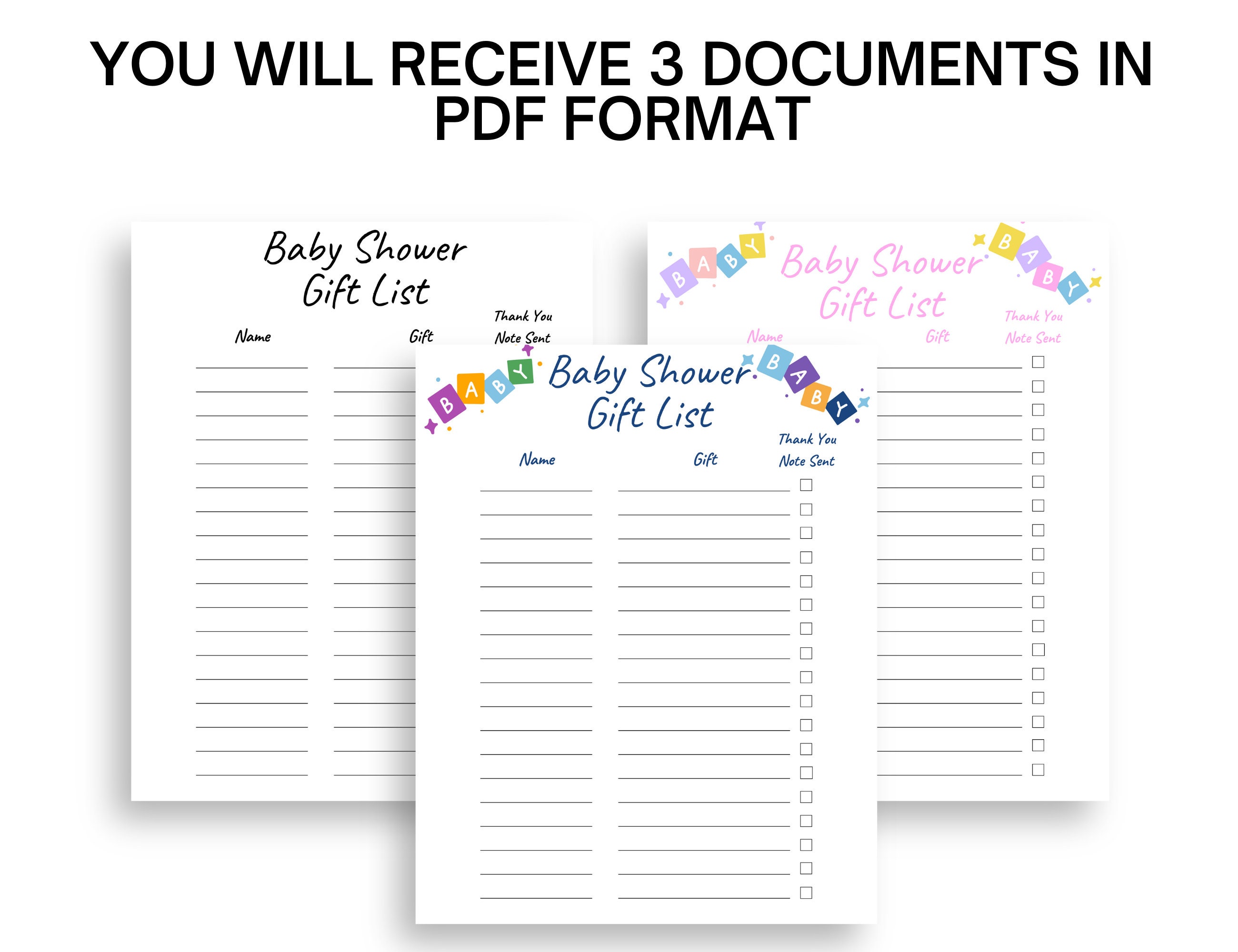 Printable Baby Shower Present List