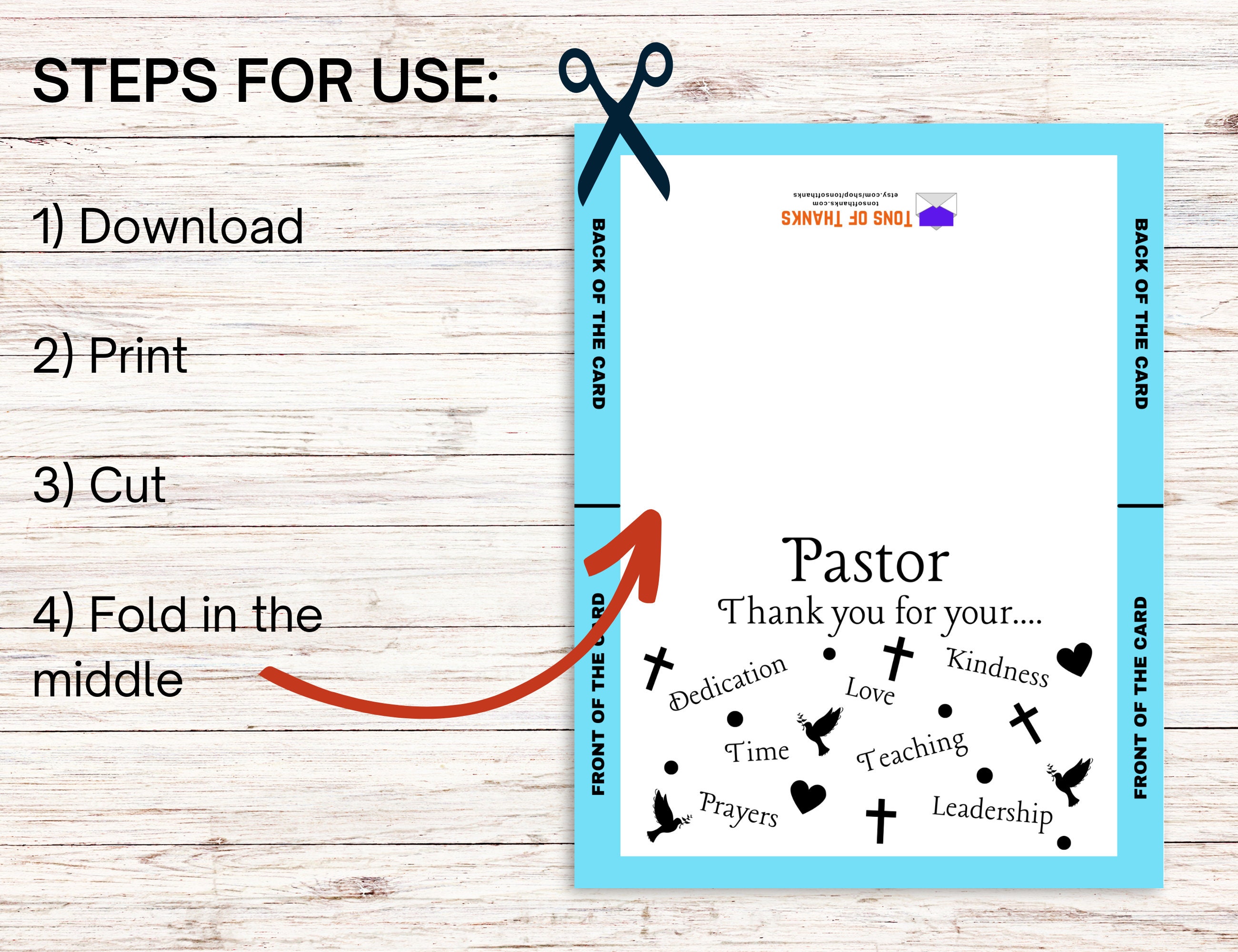 Printable Pastor Appreciation Card Pastor Thank You Card Pastor Word