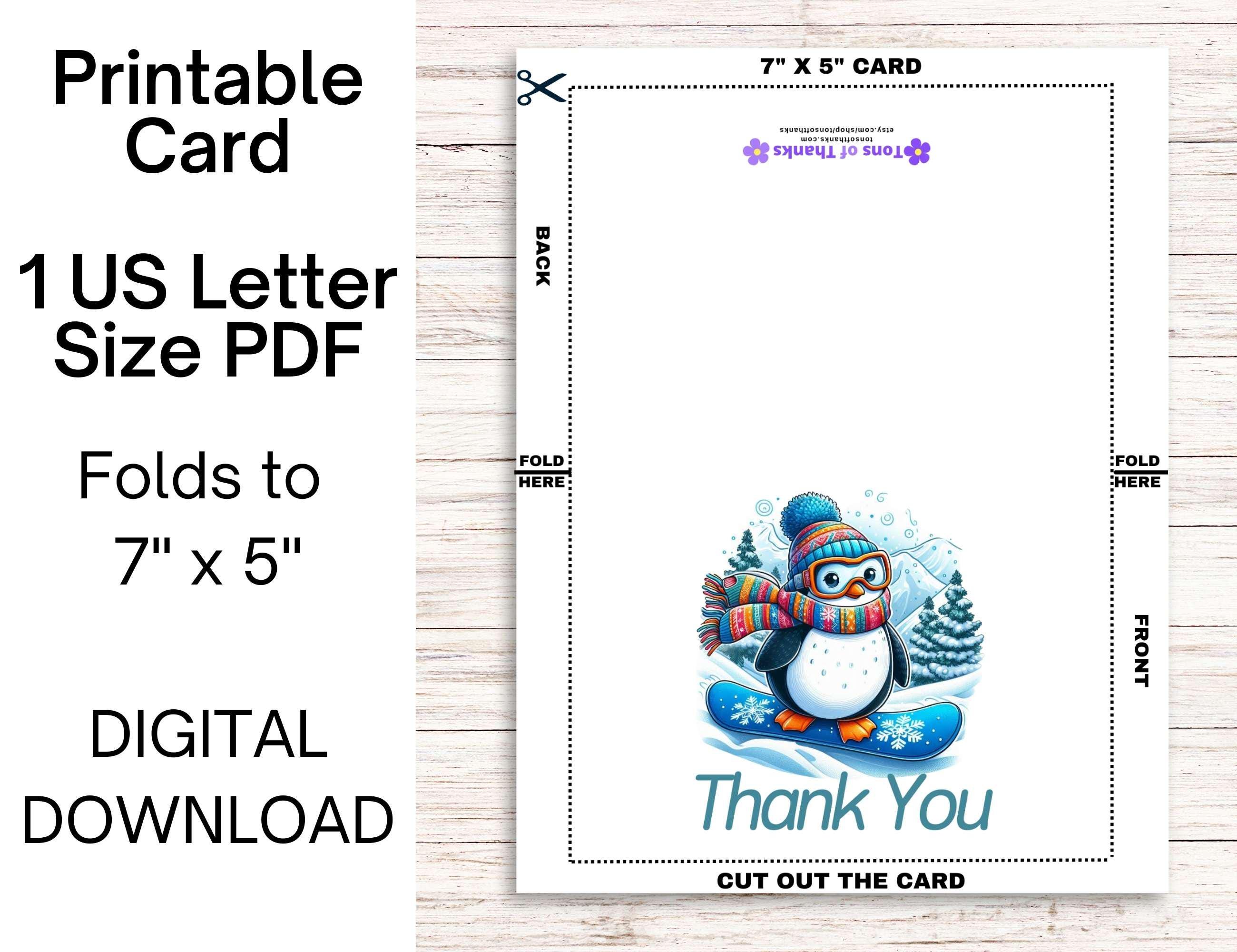 Printable Holiday Thank You Card Set, PDF Holiday Notecard Bundle ...
