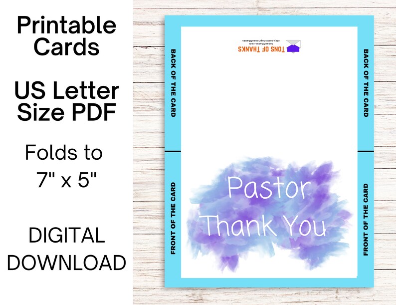 Printable Pastor Appreciation Card Bundle, Pastor Thank You Card ...