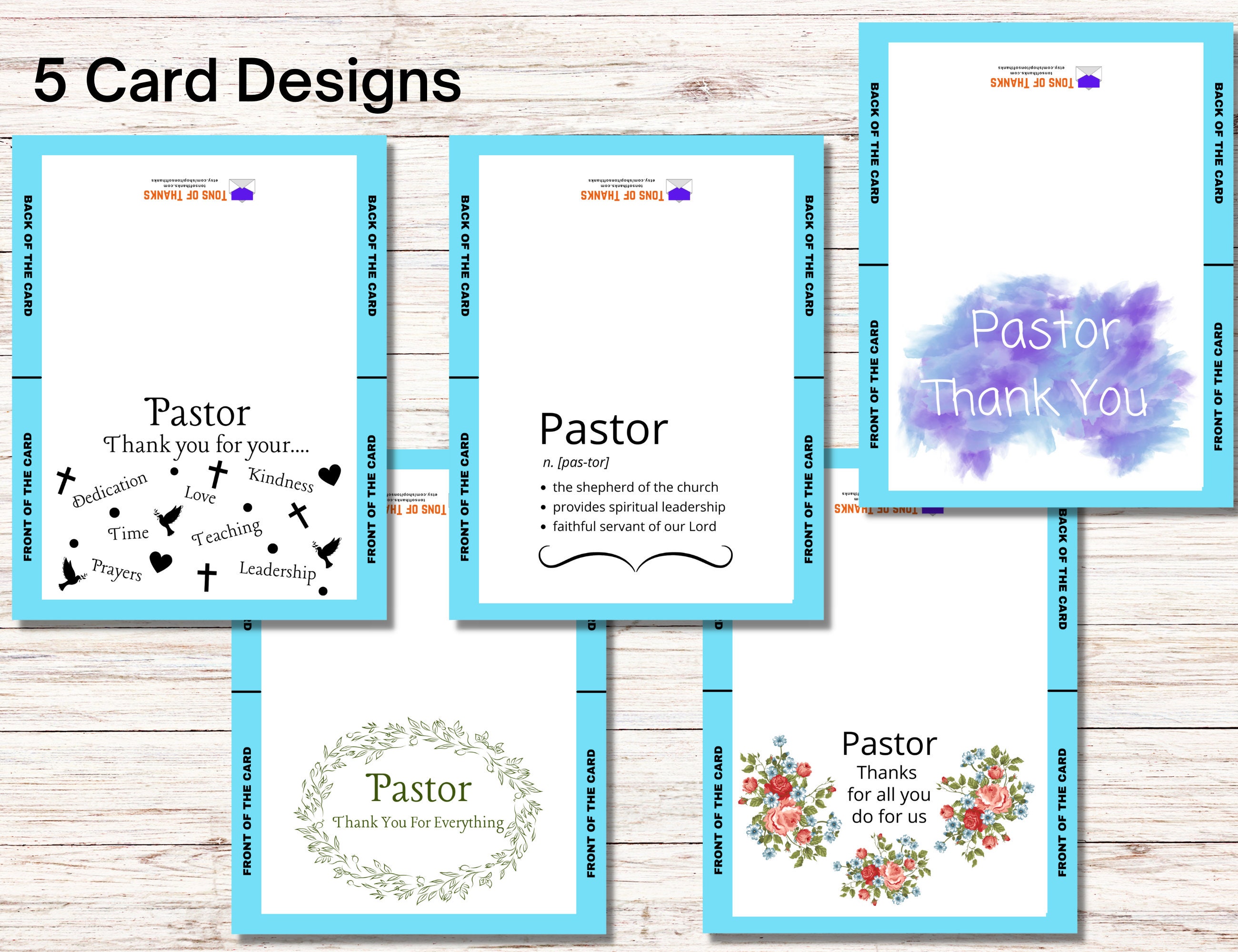 Printable Pastor Appreciation Card Bundle, Pastor Thank You Card ... Printable Pastor Appreciation Card Bundle, Pastor Thank You Card ...