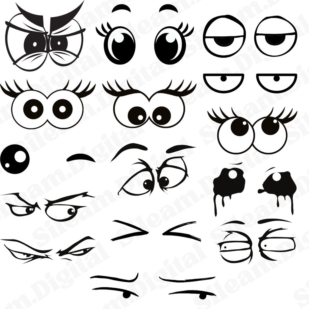 Cartoon Eyes PNG Files. Digital Files for Cricut. Cartoon Eyes Digital ...