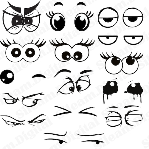 Cartoon Eyes PNG Files. Digital Files for Cricut. Cartoon Eyes - Etsy