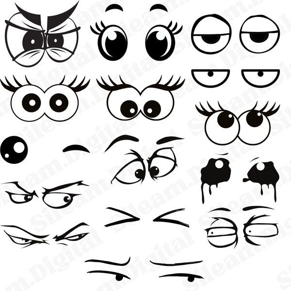 Bunny Eyes Clipart - Etsy