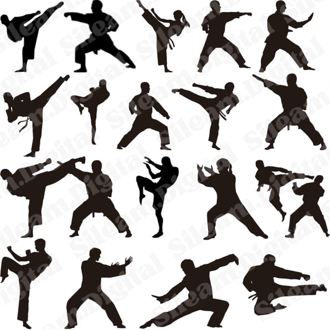 33 Self Defense Silhouette PNG Files. Digital Files for Cricut. Karate ...