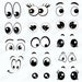 Cartoon Eyes PNG Files. Digital Files for Cricut. Cartoon Eyes Digital ...