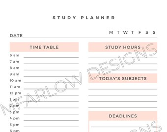 Orange Daily Planner Instant Download Digital Print - Etsy