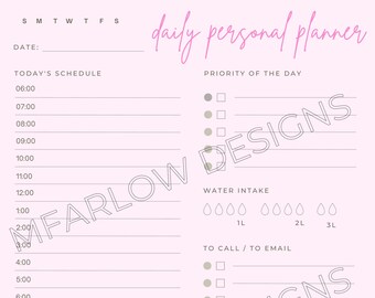 Orange Daily Planner Instant Download Digital Print - Etsy