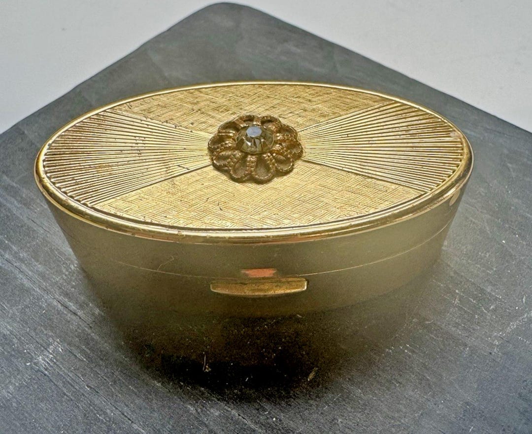 Mid Century Max Factor Mirrored Lipstick Holder Oval Compact Retro ...