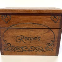 Custom Wood Recipe Box, Personalized Engraved Recipe Box With Dividers ...