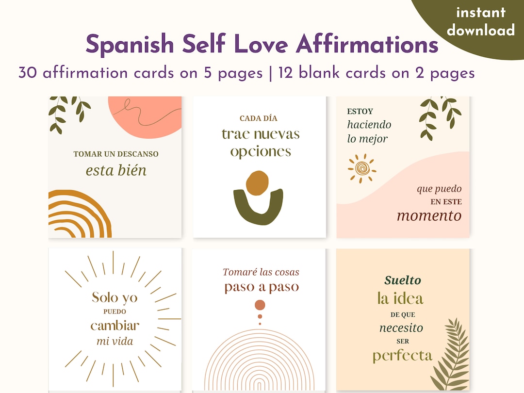 Spanish Self Love and Empowerment Affirmations to Heal Inner Child ...