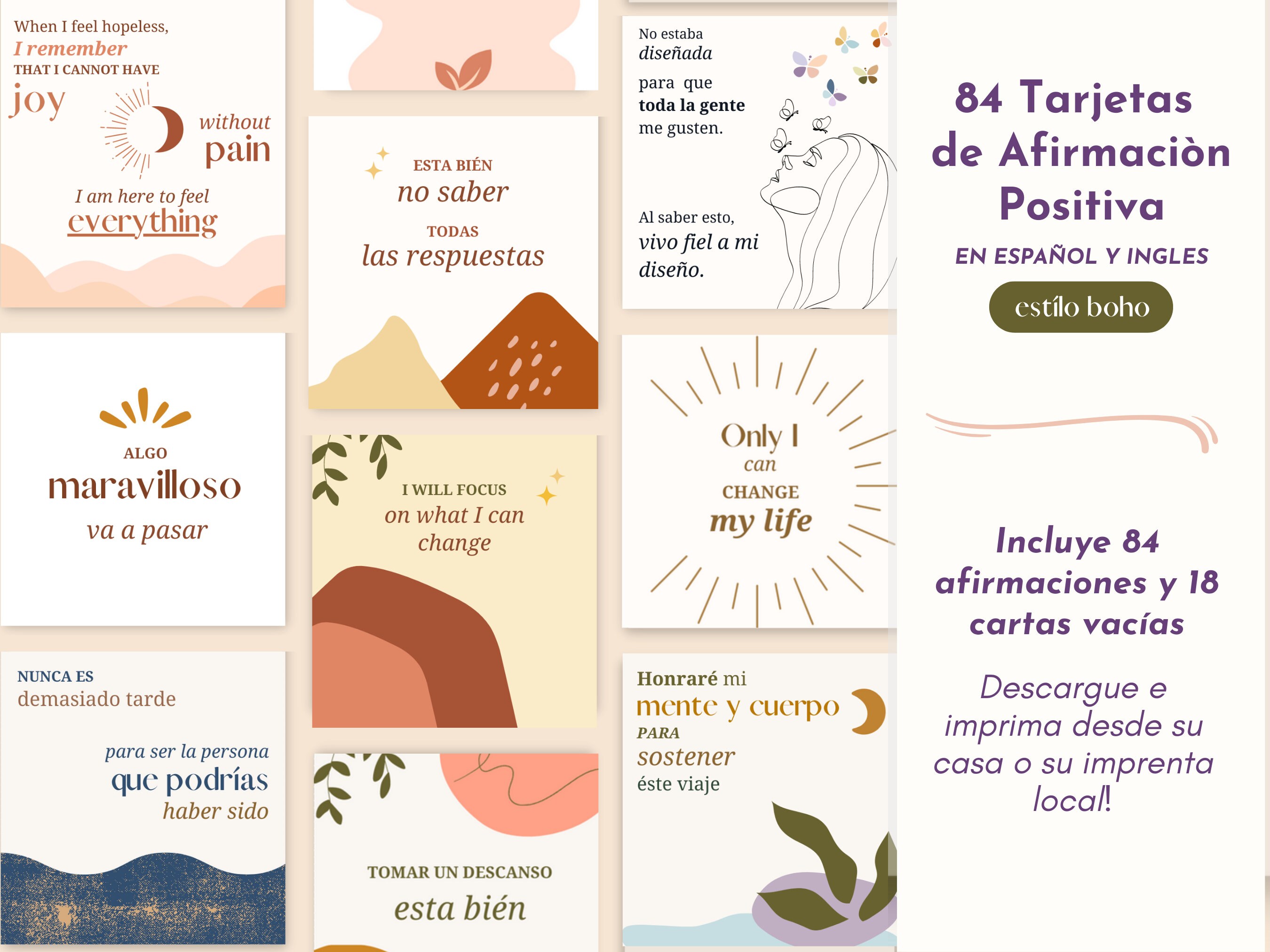 Spanish and English Self Love and Empowerment Affirmations to Heal Your ...