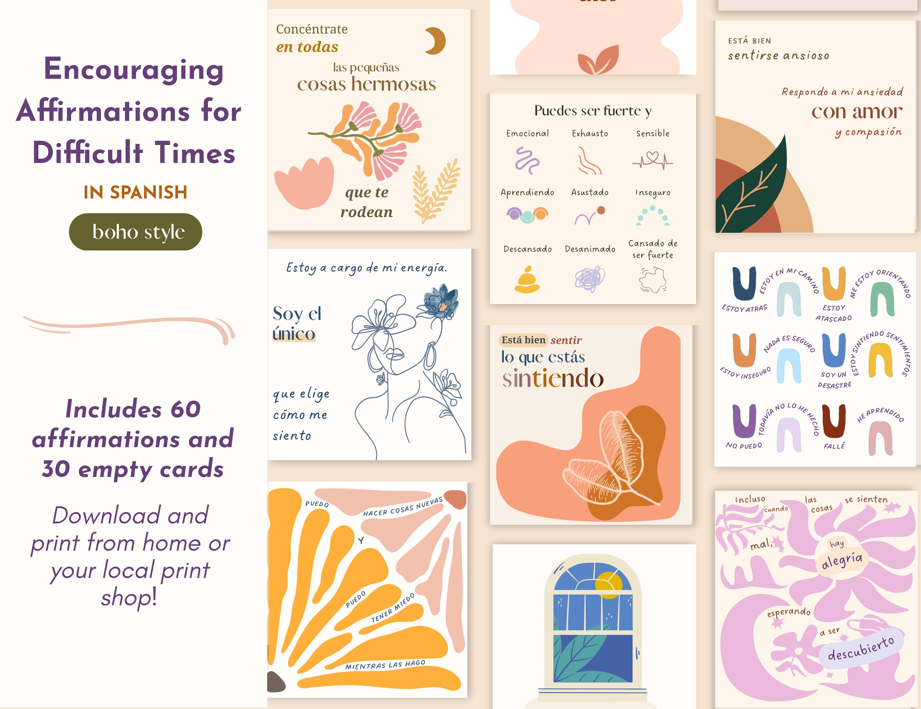 Spanish Affirmation Cards | Anxiety Coping Skills, Emotional Resilience ...